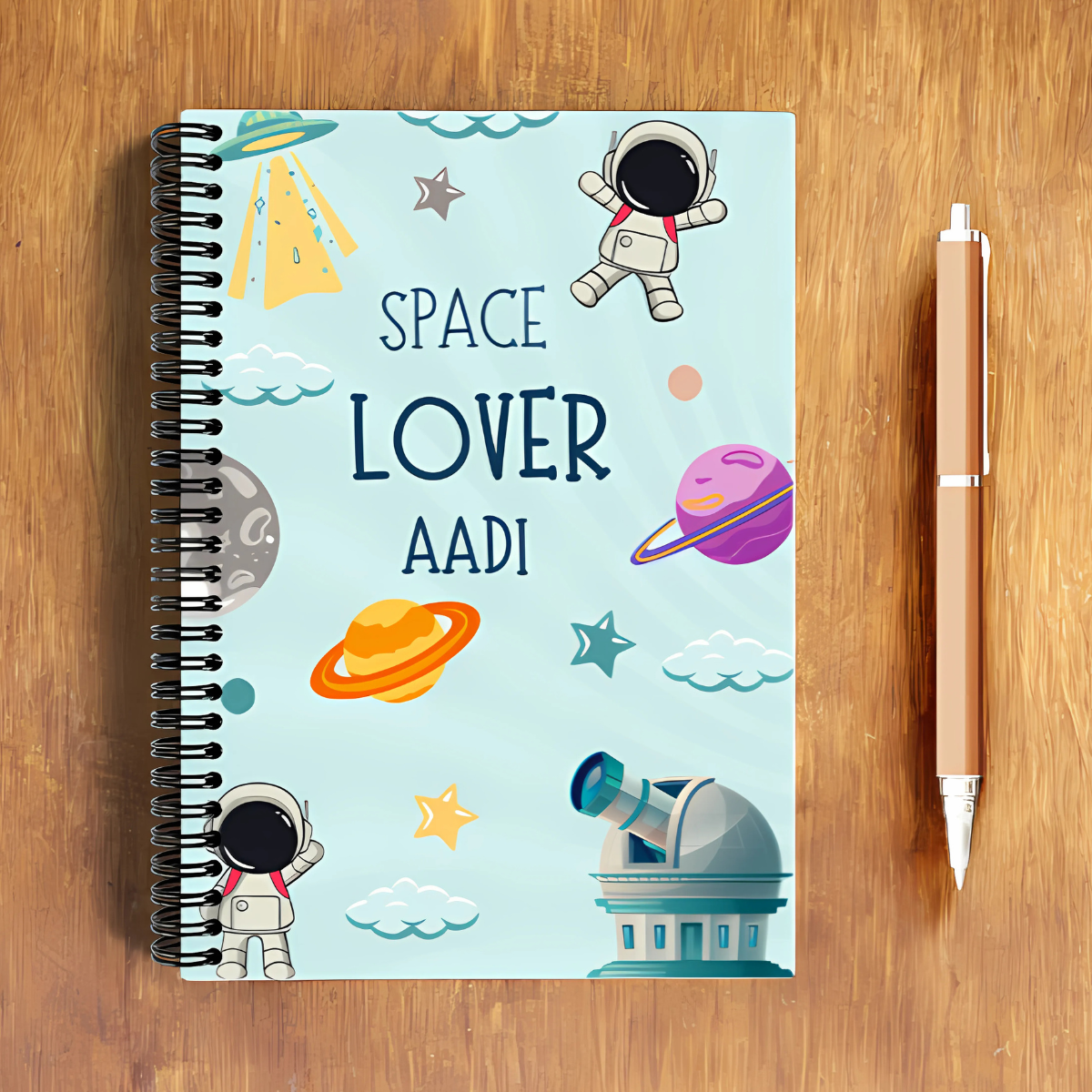 Personalized Space Lover Theme Notepad – T Bhai