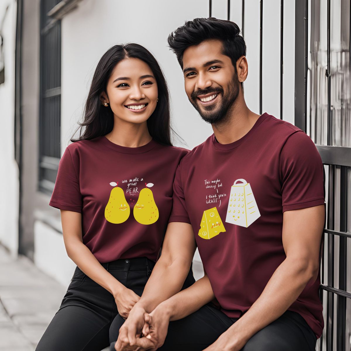 Let's Make a Grate Pear Couple T-Shirts – T Bhai