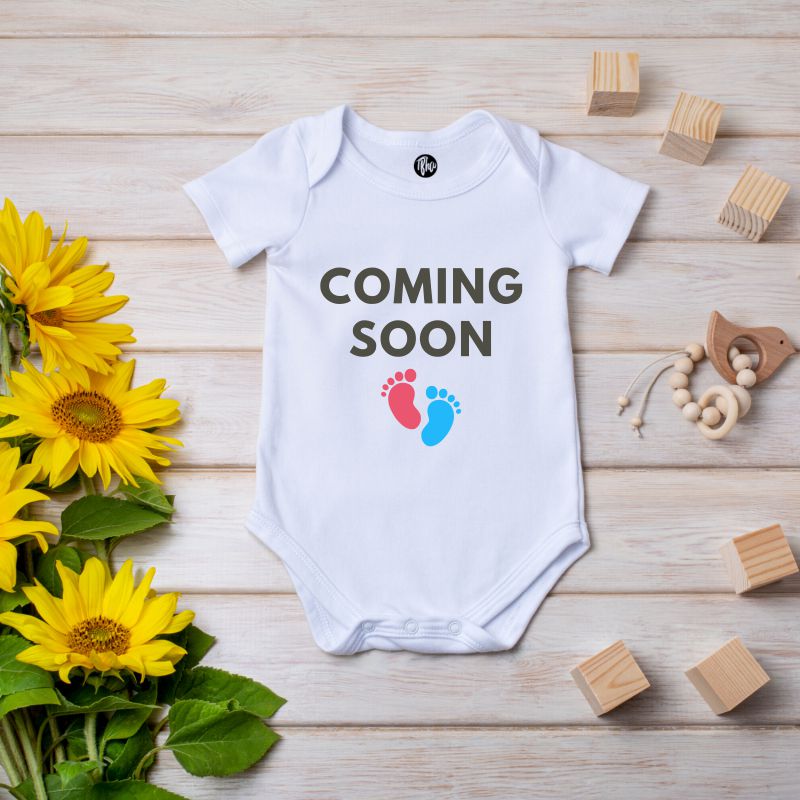 Coming Soon Baby Announcement Onesie for Babies exclusive at T Bhai